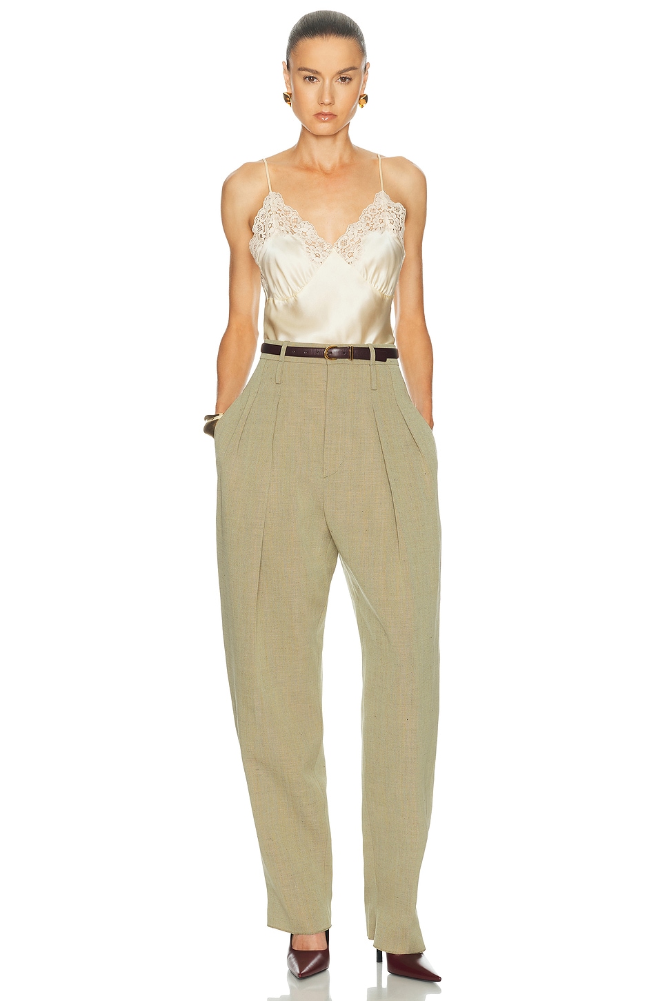 STELLA MCCARTNEY Stella McCartney Lace Trimmed Silk Cami Top